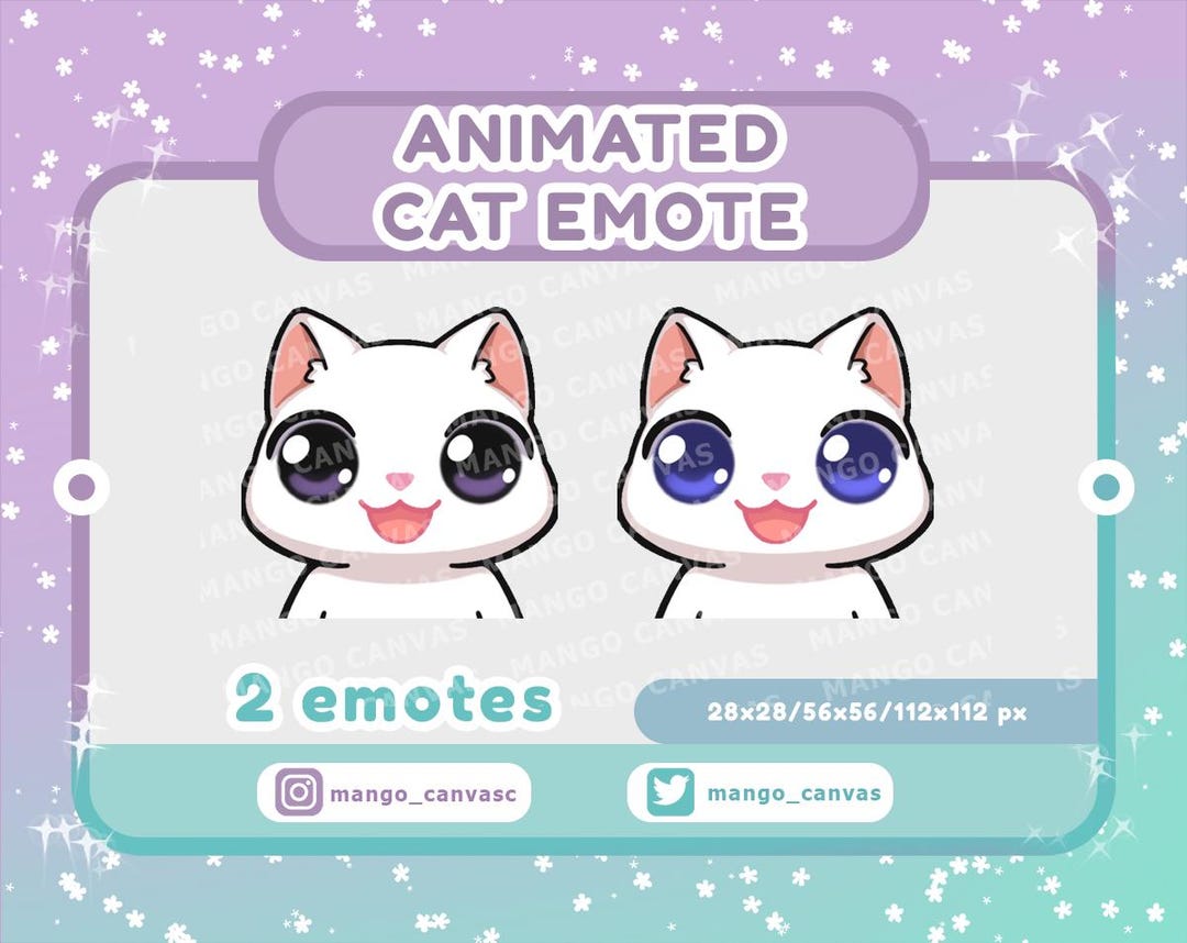 Animated White Cat Emote-nodders Emote - Etsy