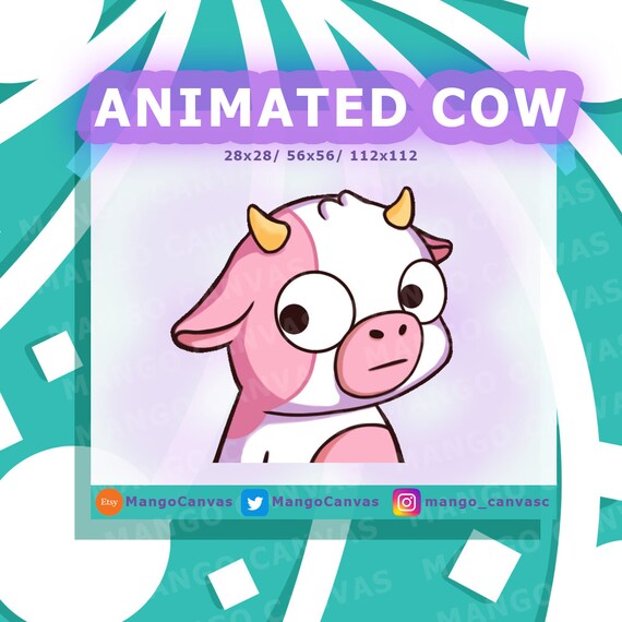 Animated Pink Cow Emote - Etsy