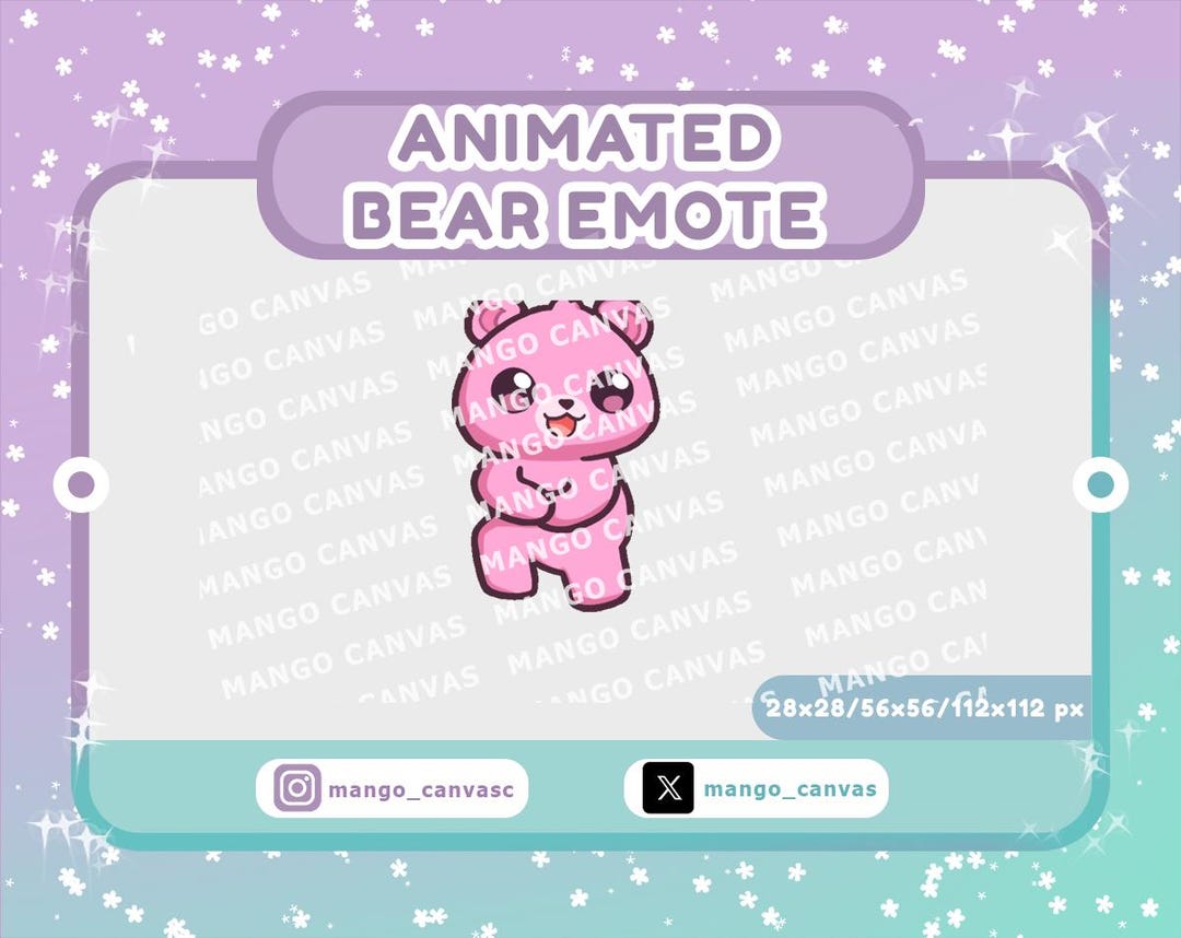 Animated Pink Bear Emote-gangnam Style Emote - Etsy