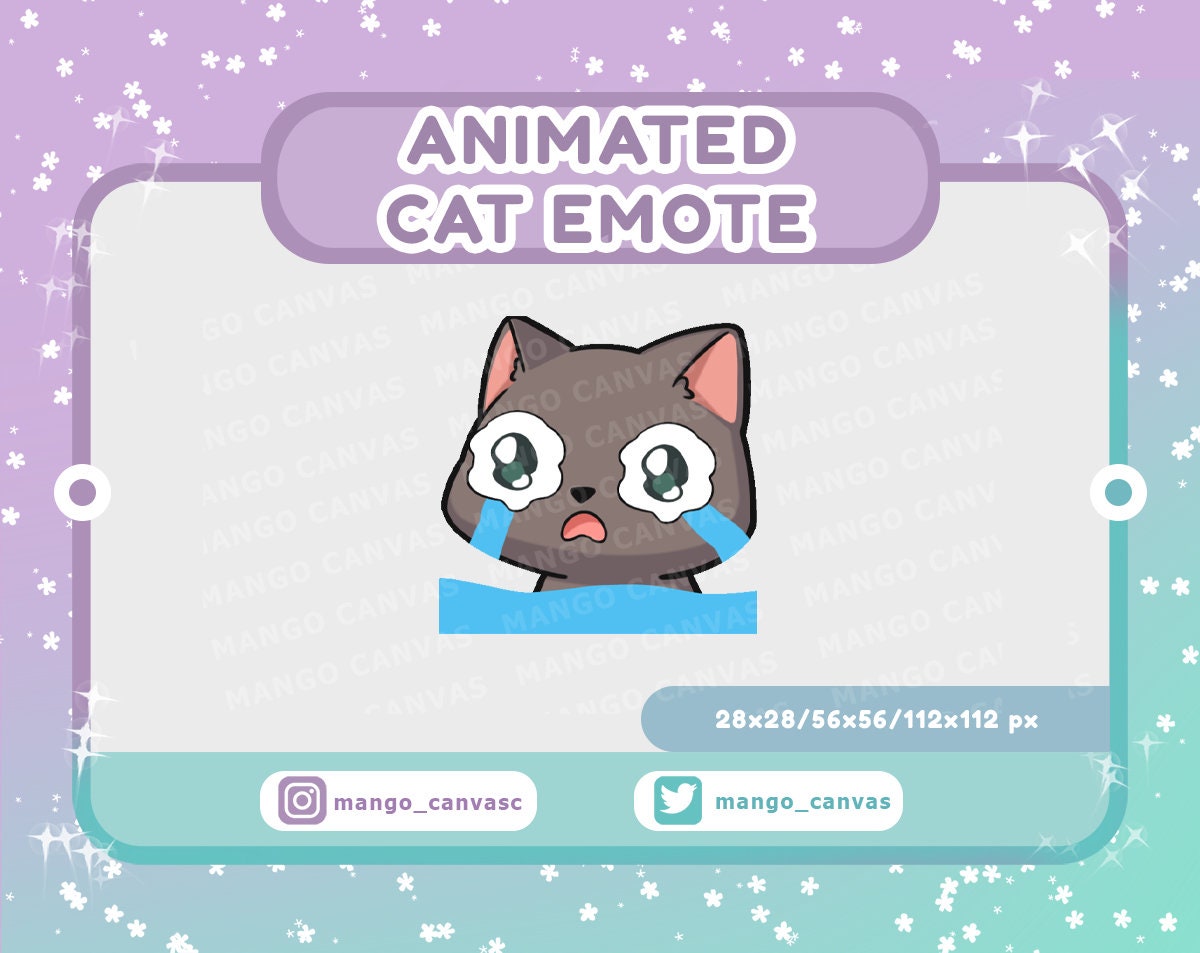 Animated Gray Cat Emote-cry Emote - Etsy