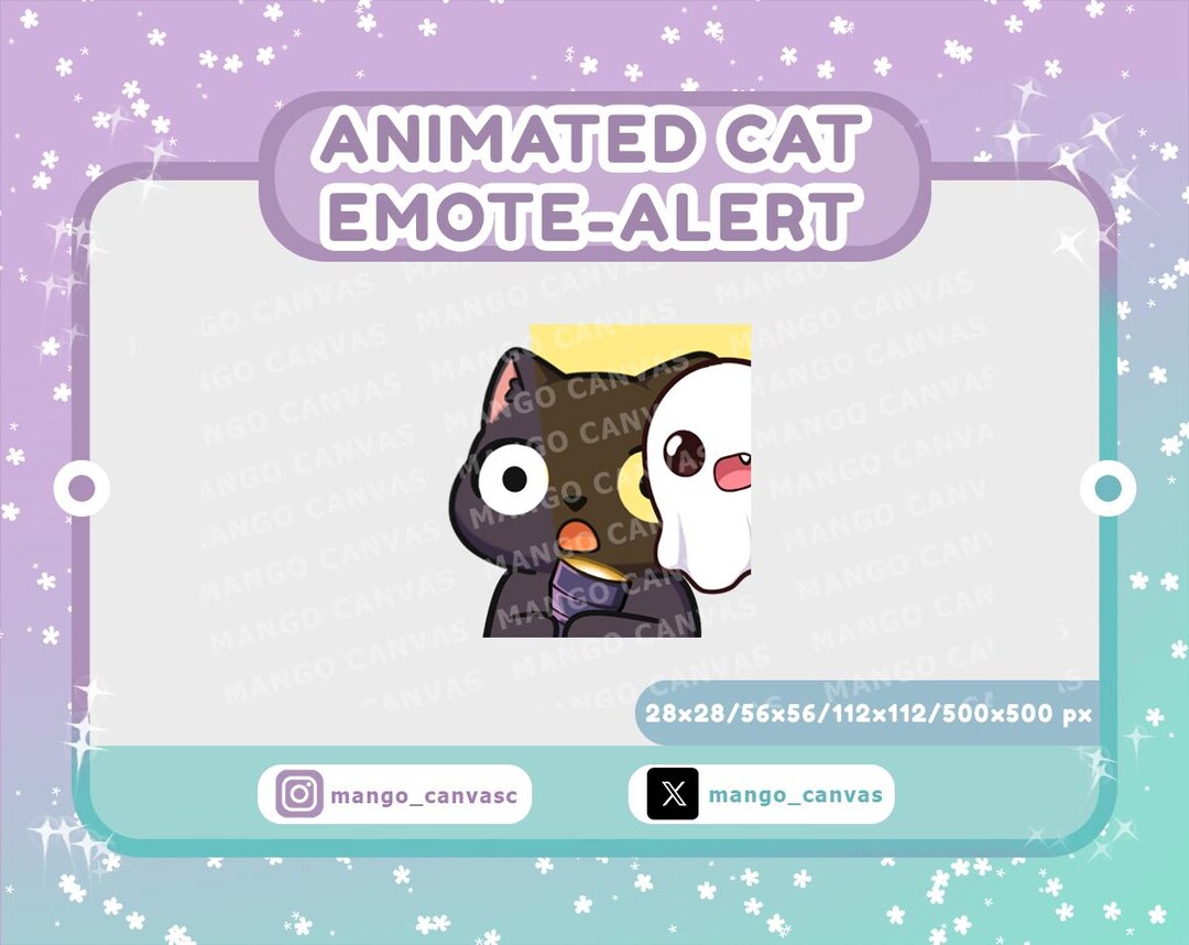 Animated Black Cat Emote-alert/halloween Emote-alert/scared Emote-alert ...