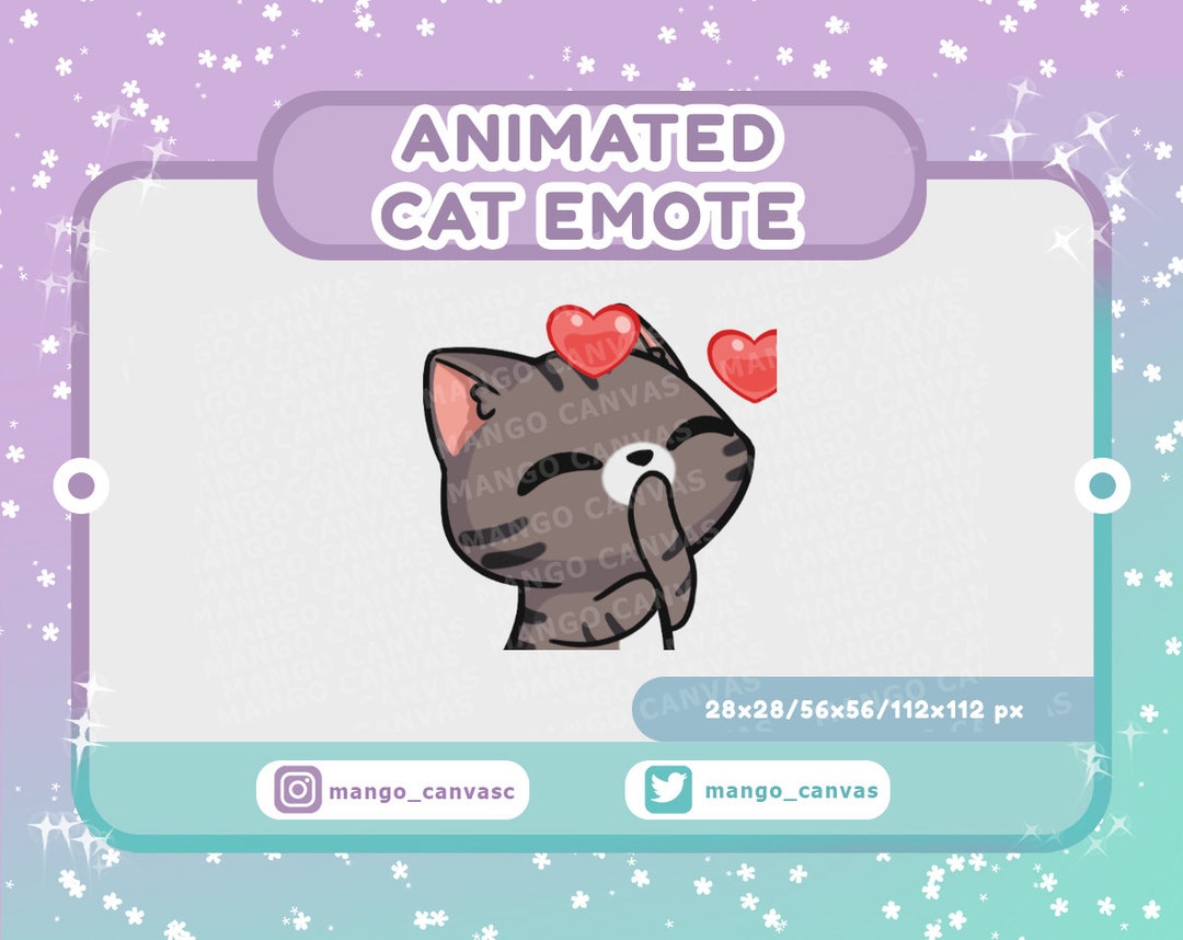 Animated Gray Tabby Cat Emote-kiss Emote - Etsy