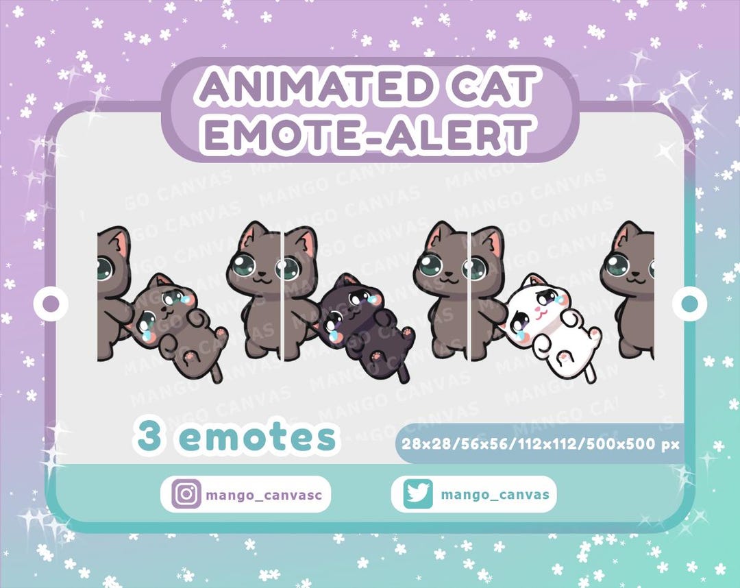 Animated Gray Cat Emote Alert /come Here Emote-alert - Etsy