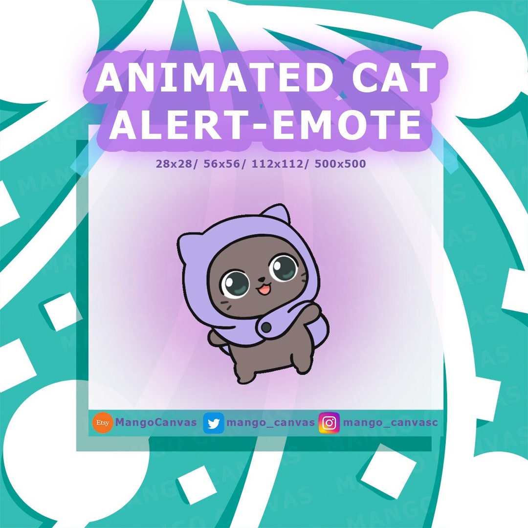 Animated Gray Cat Emote-alert/spin Emote-alert - Etsy