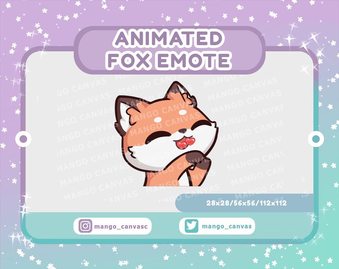 Animated Fox Emote/ Kiss Emote - Etsy