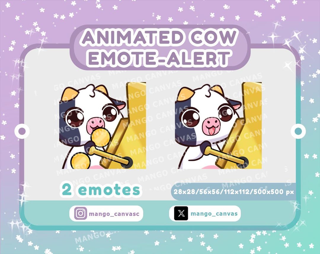 Animated Cow Emote Alert /gamble Emote-alert - Etsy