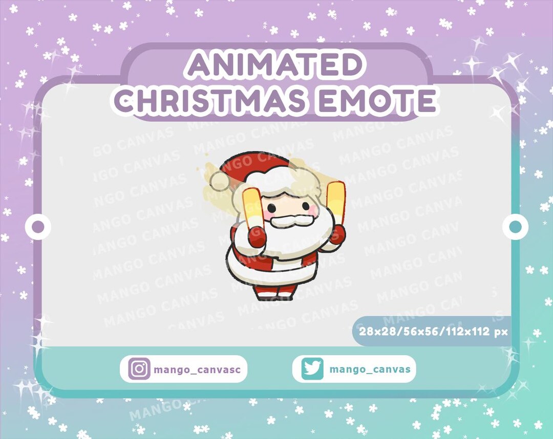 Animated Santa Claus Emote /christmas Light Stick Emote - Etsy