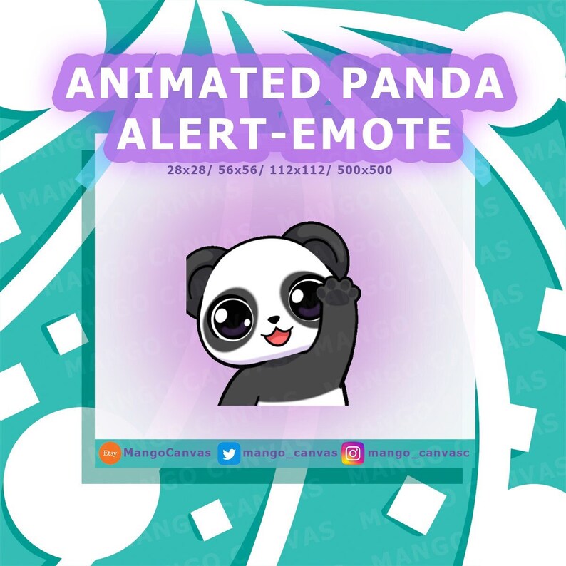 Animated Panda Emote-alert /hi Emote - Etsy