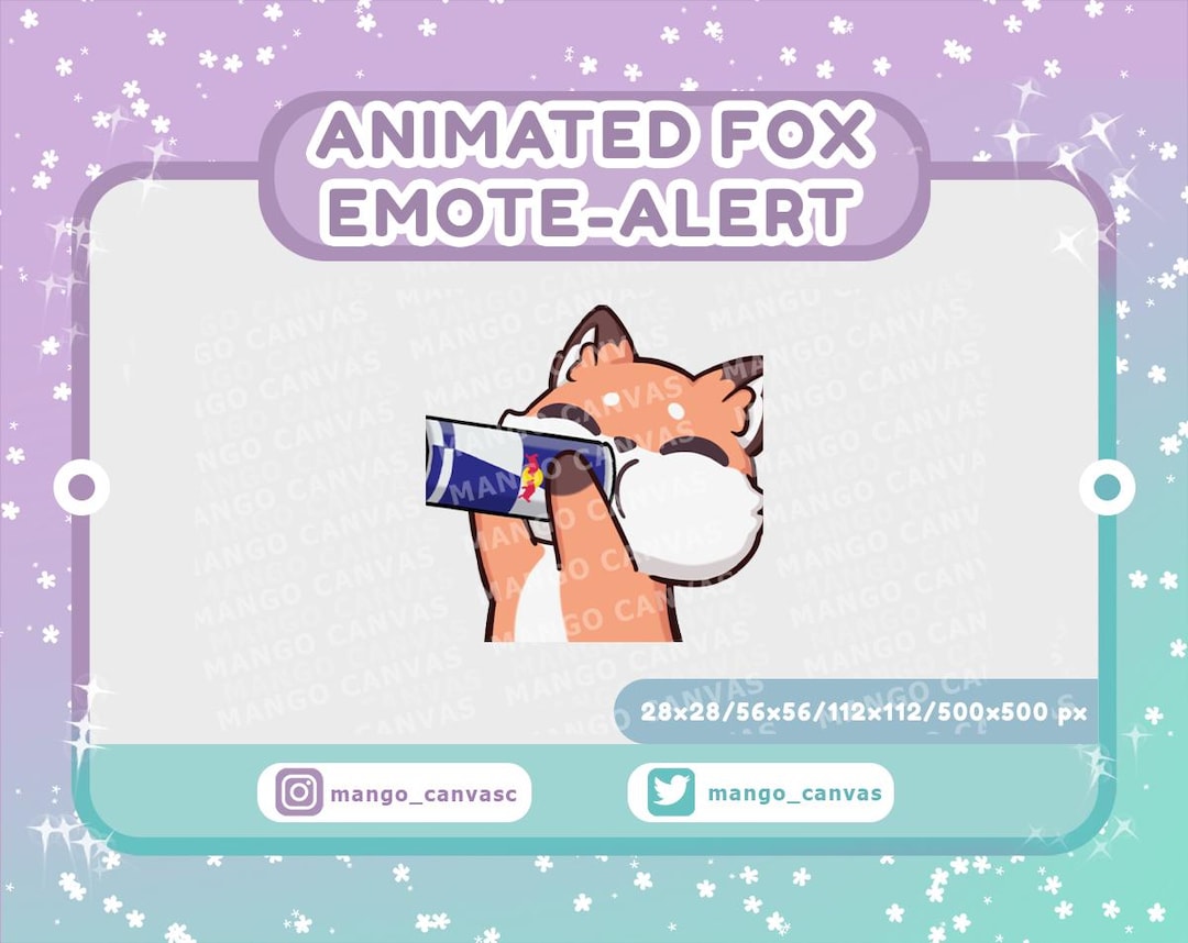 Animated Fox Emote-alert/drink Emote-alert - Etsy