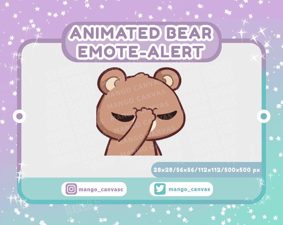Animated Bear Emote-alert/facepalm Emote-alert - Etsy