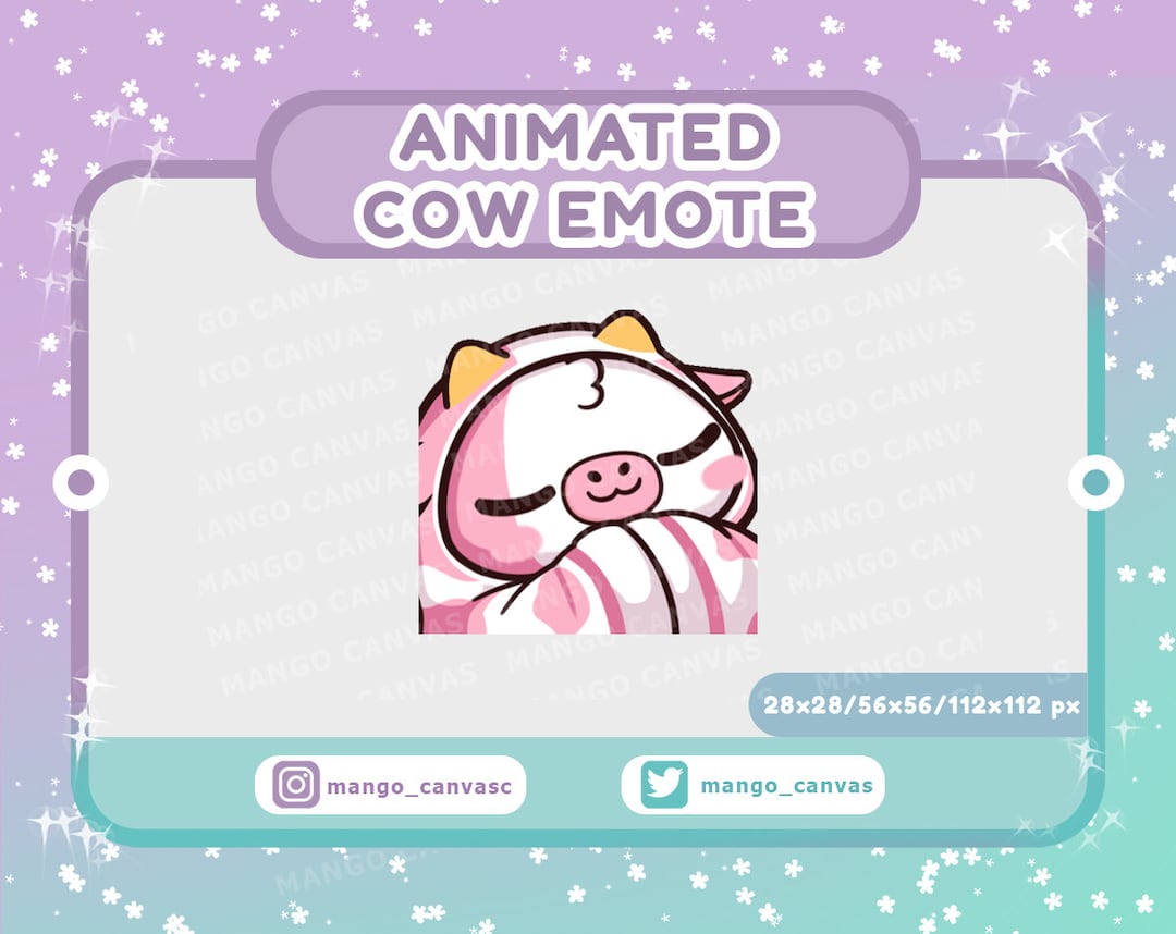 Animated Pink Cow Emote-cozy Emote - Etsy