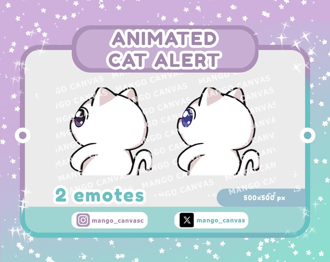 Alerta de gato blanco animado - Alerta Jorkin - Etsy México