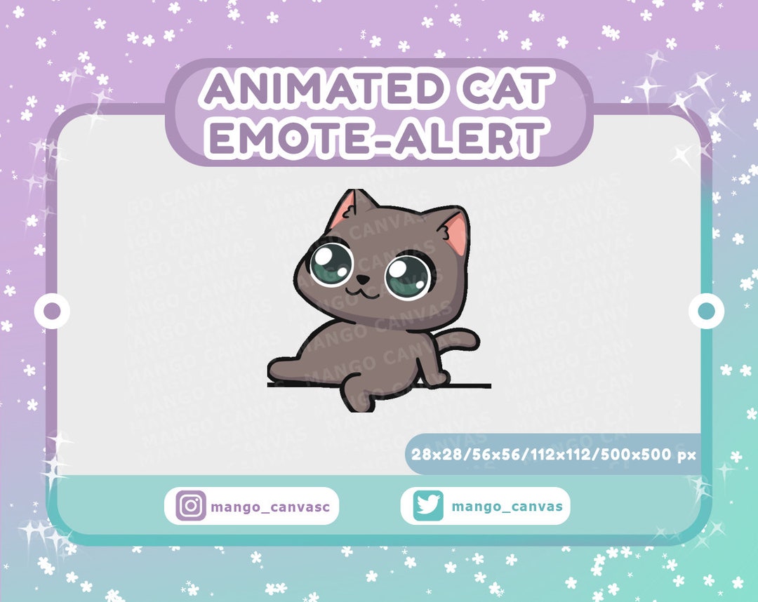 Animated Gray Cat Emote Alert /sit Emote-alert - Etsy