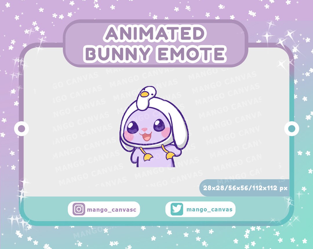 Animated Purple Bunny Emote-wiggle Emote - Etsy