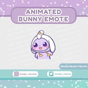 Animated Purple Bunny Emote-wiggle Emote - Etsy