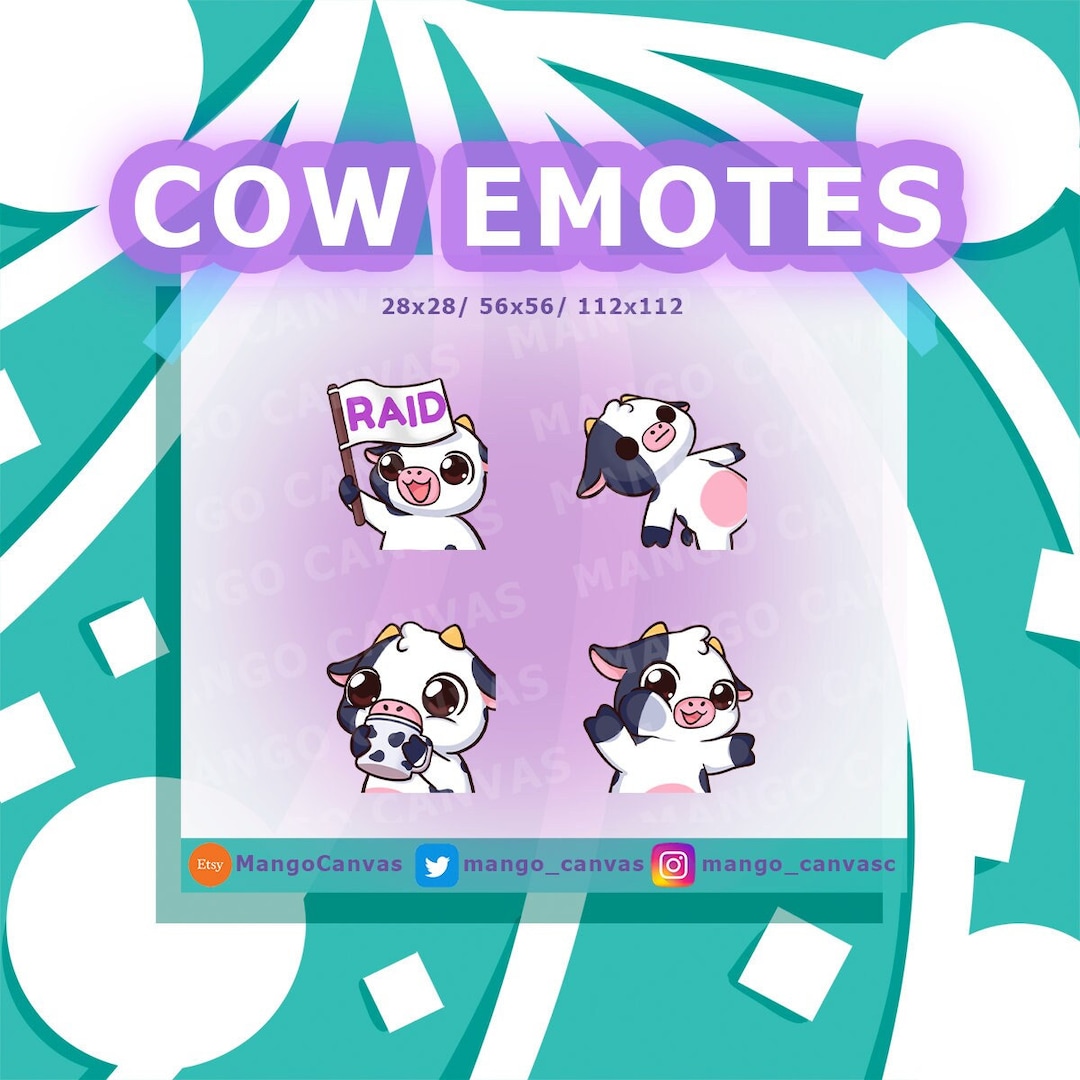 Twitch Emotes-cow Emotes Set 6 - Etsy