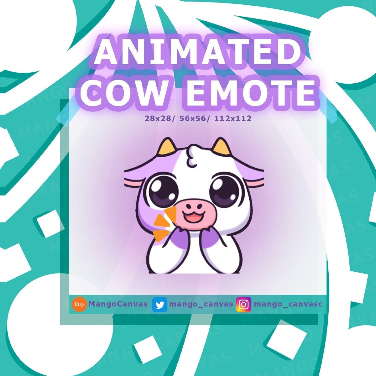 Animated Purple Cow Emote-clap Emote - Etsy