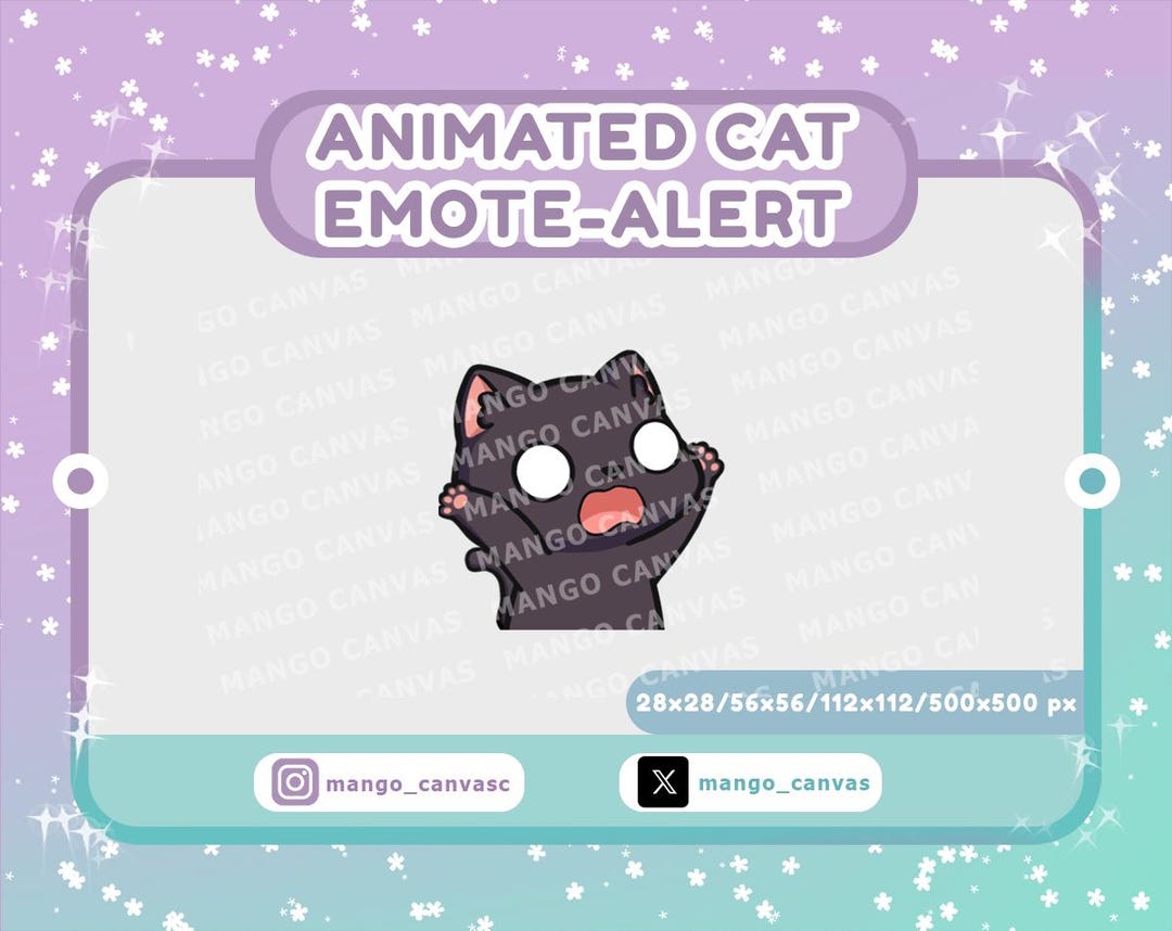 Animated Black Cat Emote-alert/panic Emote-alert - Etsy