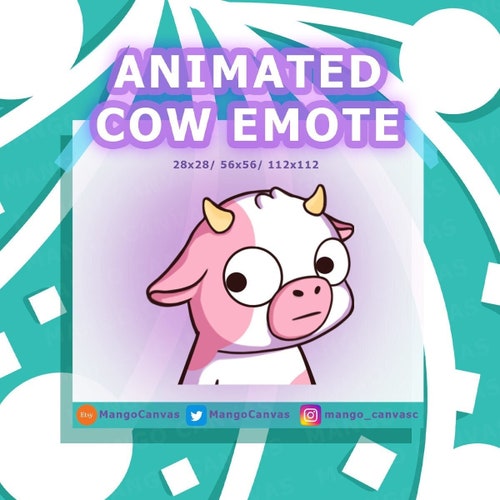 ANIMATED Emotes Cow Twitch Emote Animated Cow Pack - Etsy