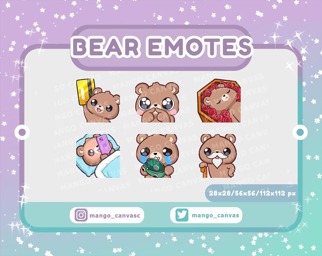 Twitch Emotes-bear Emotes Set 4 - Etsy