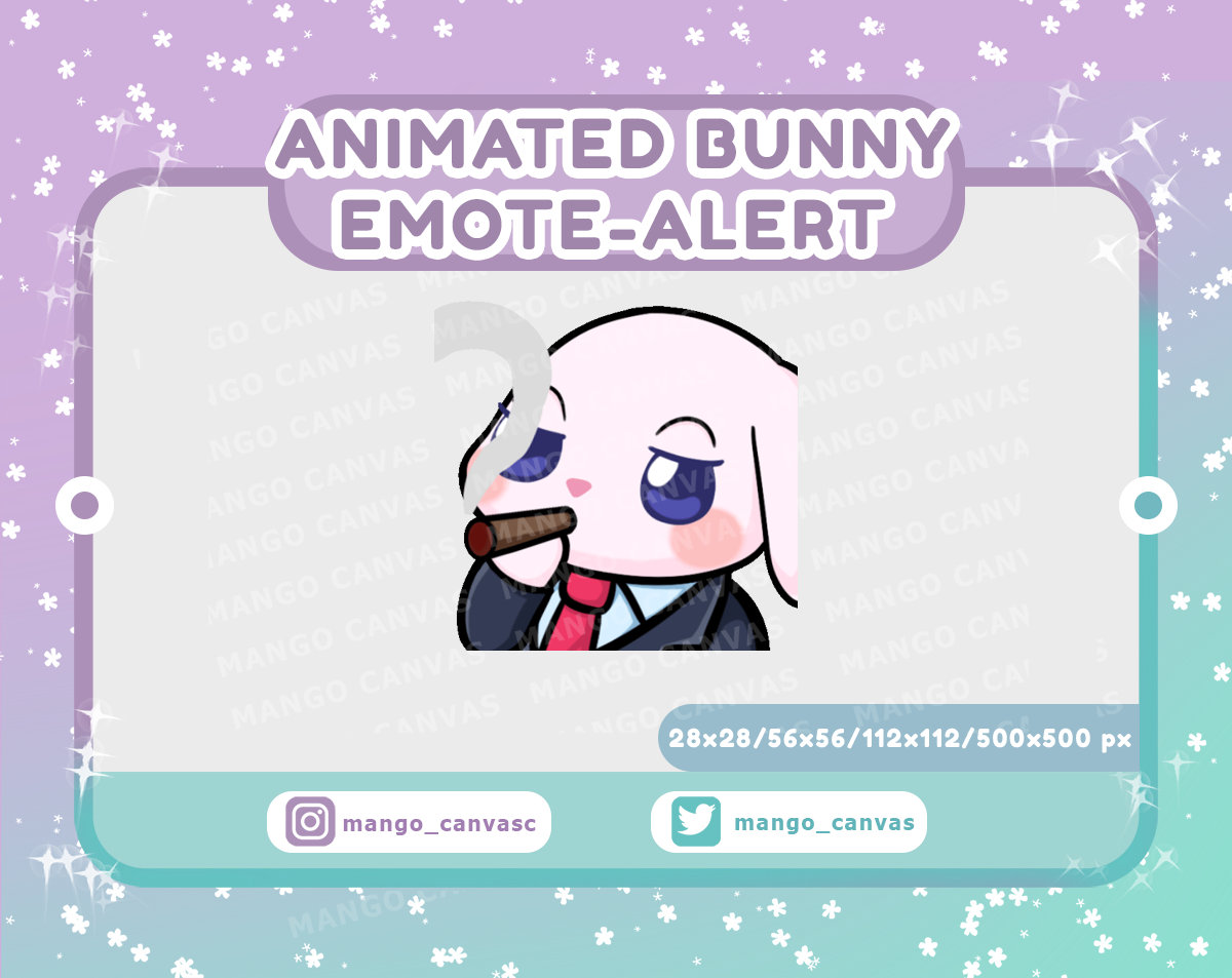 Animated Bunny Emote Alert /smoking Emote-alert - Etsy