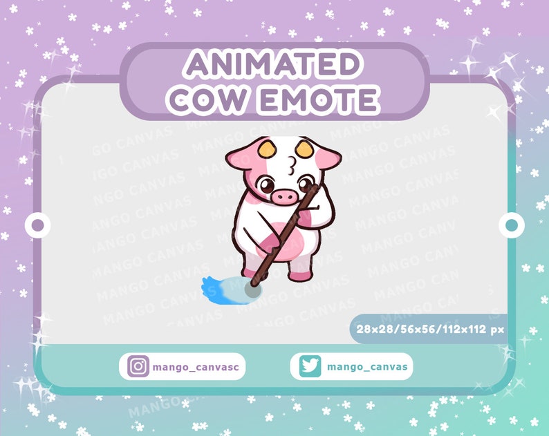 Animated Pink Cow Emote-clean Emote - Etsy