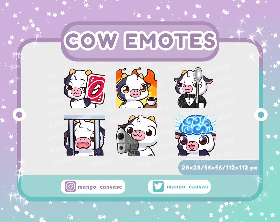 Twitch Emotes-cow Emotes Set 7 - Etsy