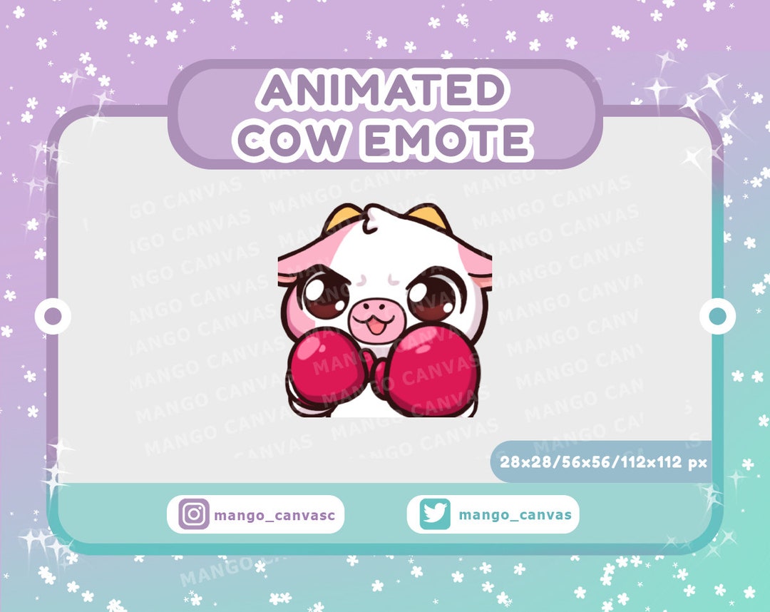Animated Pink Cow Emote-boxing Emote - Etsy