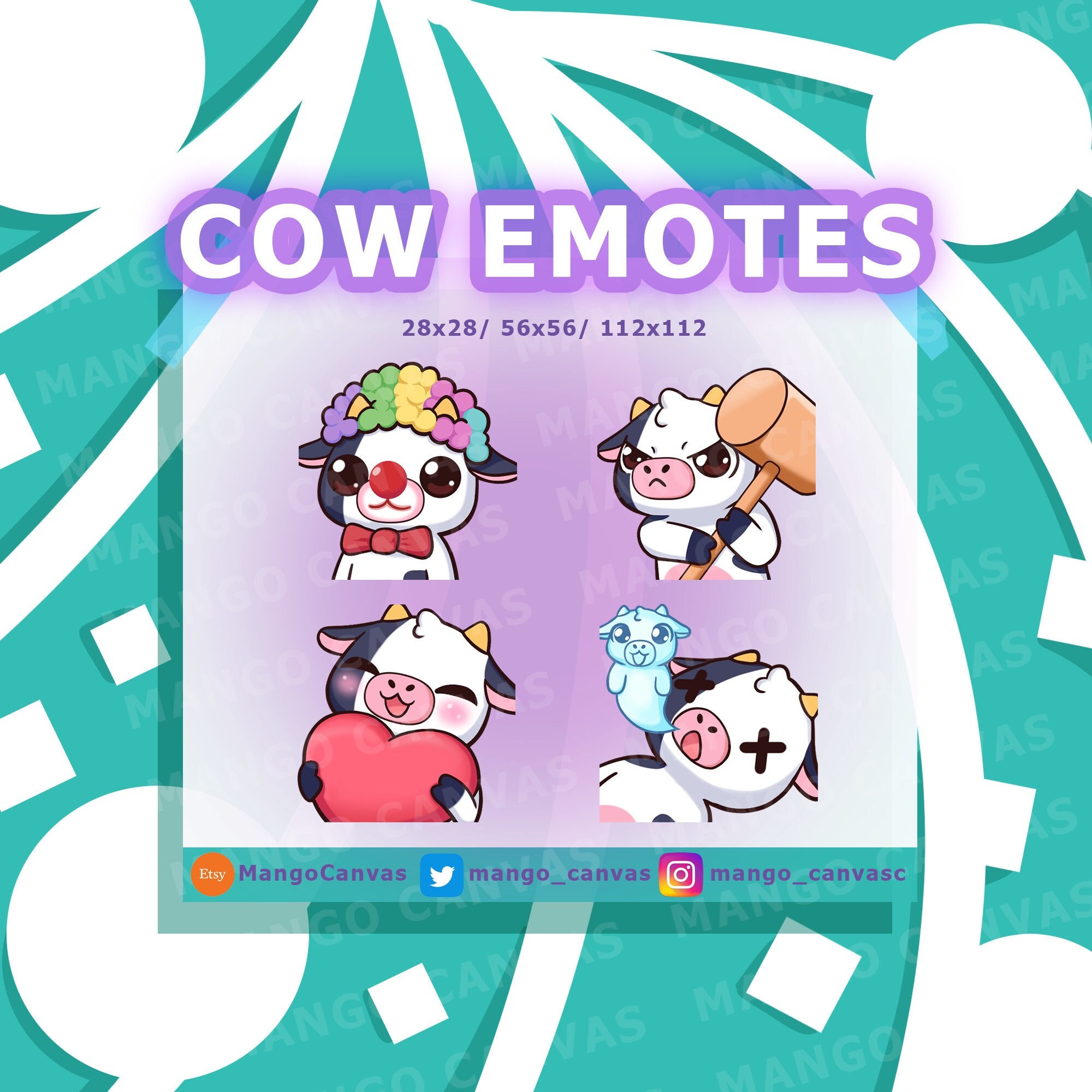Twitch Emotes-cow Emotes - Etsy