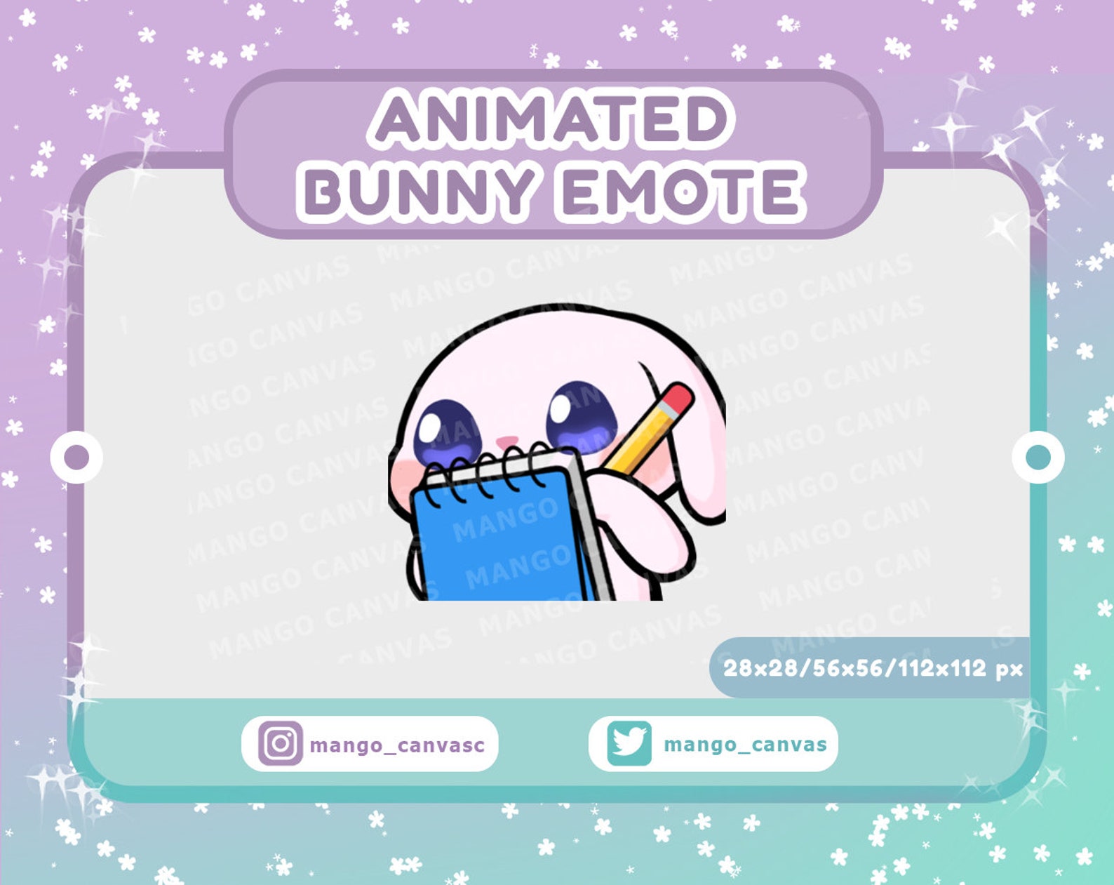 Animated Bunny Emote-noted Emote - Etsy
