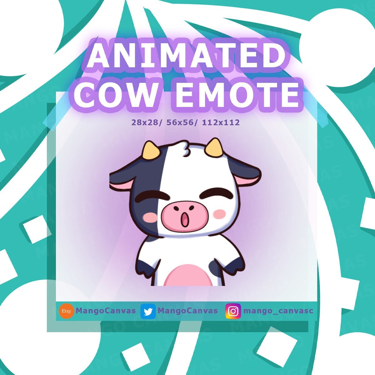 Emote animado de la vaca emote-ondulación - Etsy México