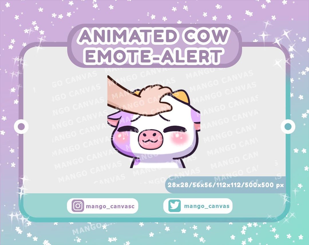 Animated Purple Cow Emote Alert / Head Pat Emote-alert - Etsy