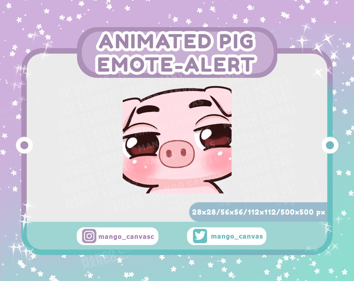 Animated Pig Emote Alert /smirk Emote-alert - Etsy