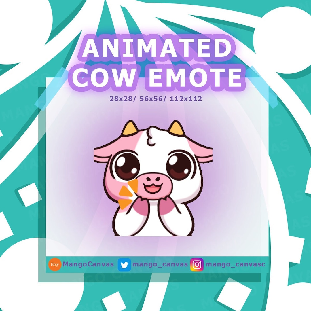 Animated Pink Cow Emote-clap Emote - Etsy
