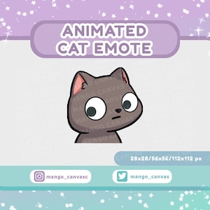 Animated Gray Cat Emote-awkward Emote - Etsy