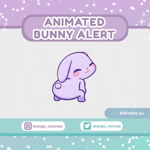 Animated Purple Bunny Alert-twerk Alert - Etsy