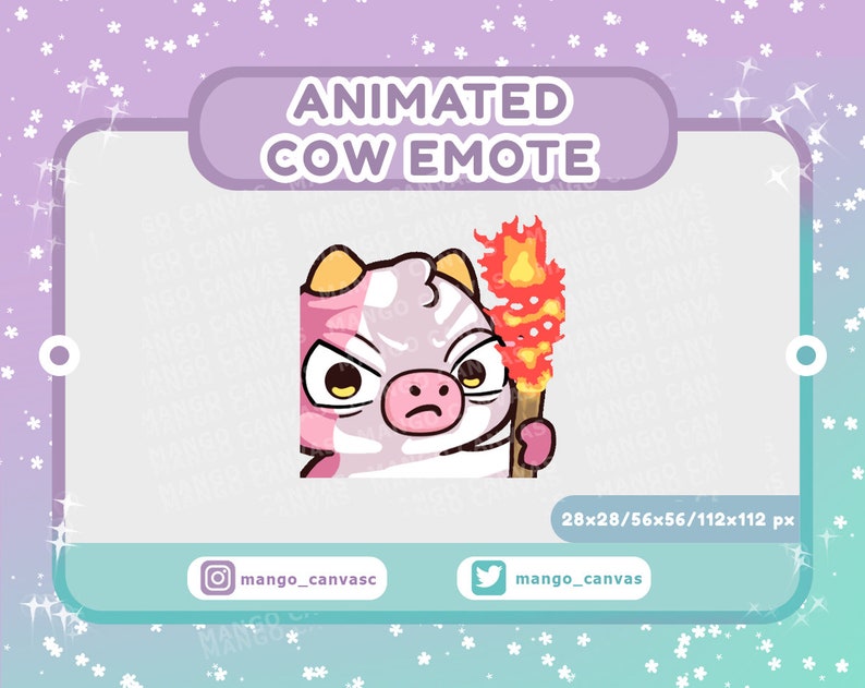 Animated Pink Cow Emote-riot Emote - Etsy