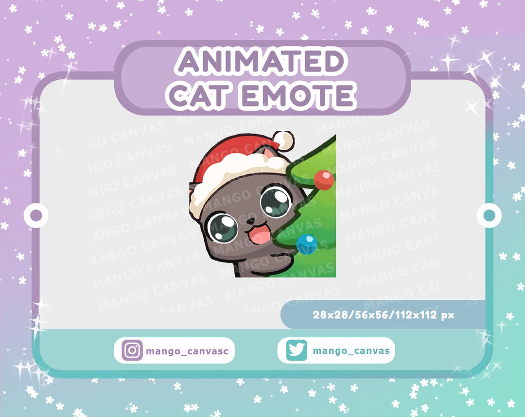 Animated Christmas Cat Emote-lurk Emote - Etsy Canada