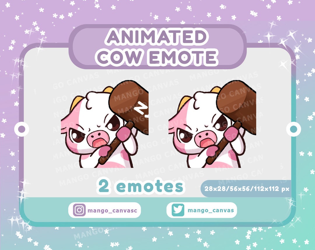 Animated Pink Cow Emote-ban Emote - Etsy
