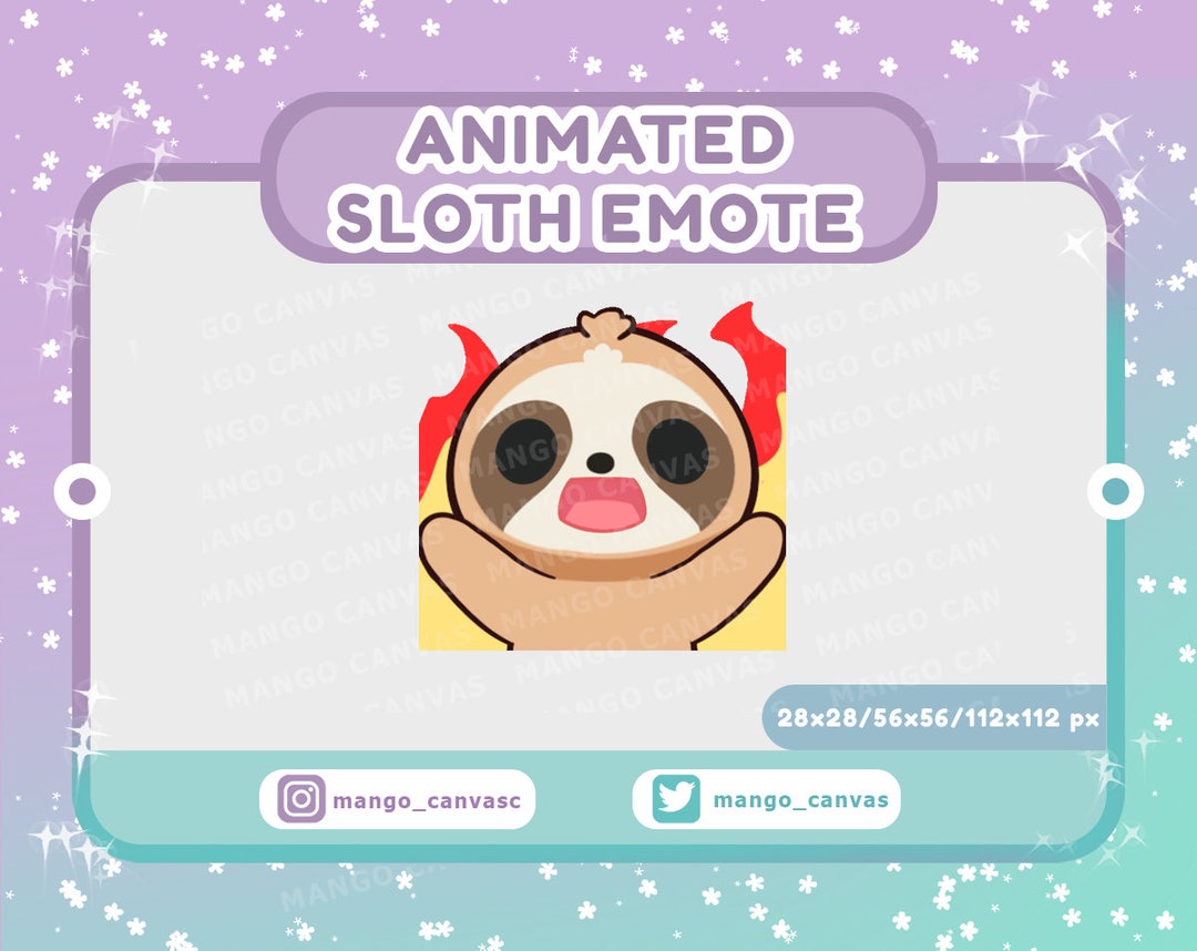 Animated Sloth Emote-fire Rise Emote - Etsy
