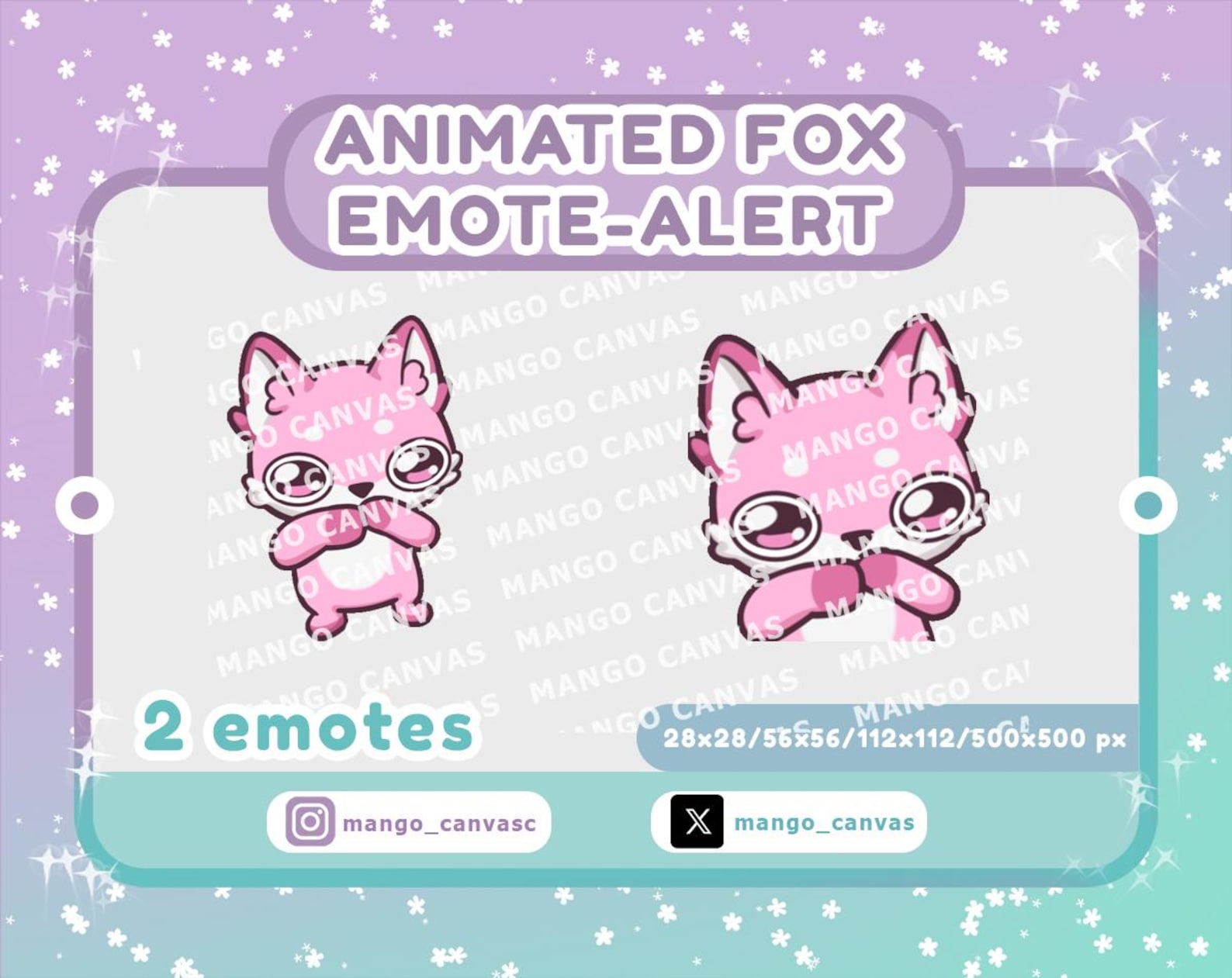 Animated Pink Fox Emote-alert/ Scuba Emote-alert - Etsy Australia