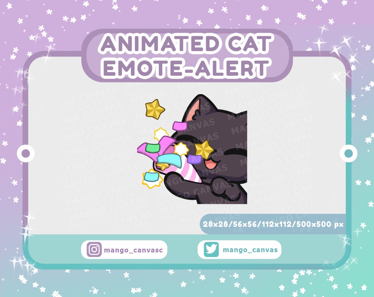 Animated Black Cat Emote Alert /party Emote-alert - Etsy