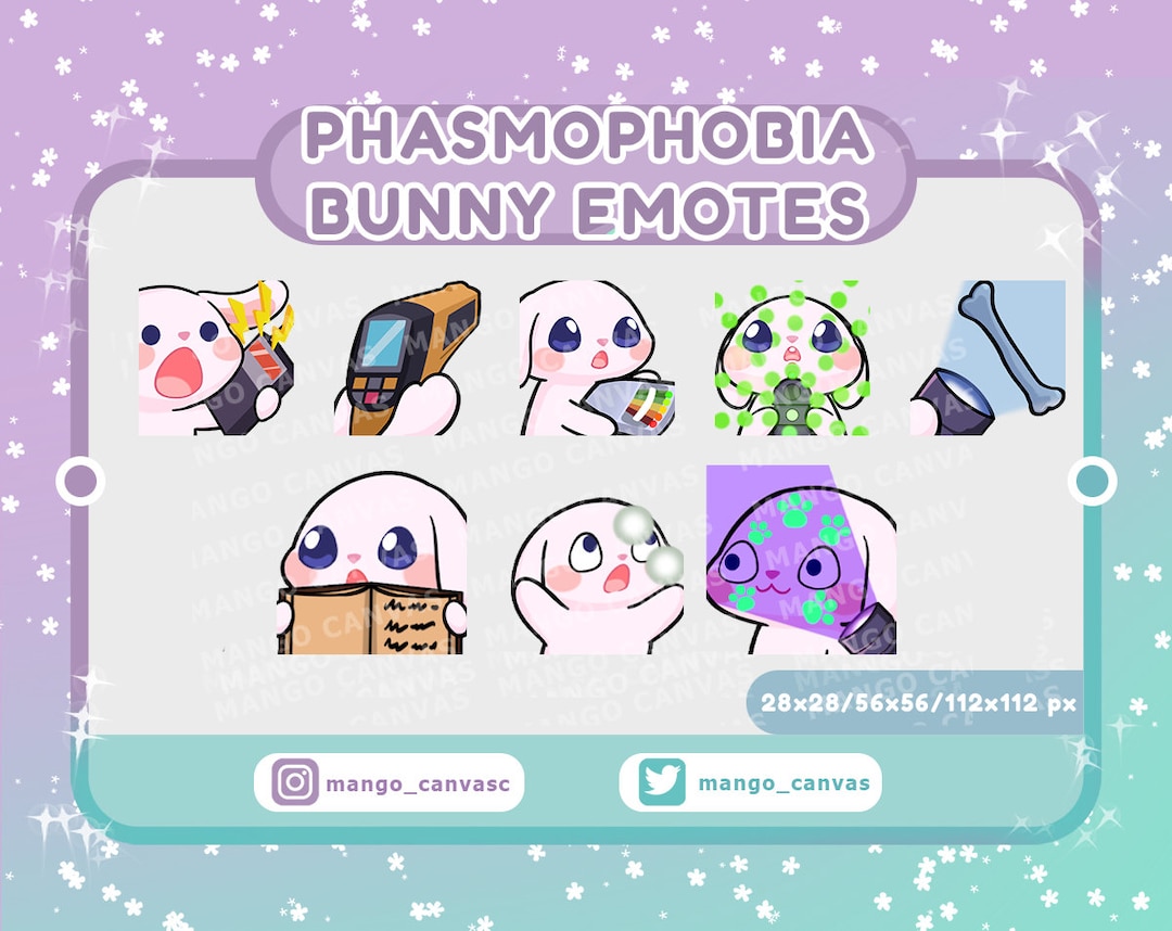 Twitch Emotes-phasmophobia Bunny Emotes - Etsy