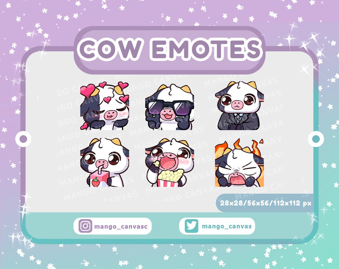 Twitch Emotes-cow Emotes Set 10 - Etsy