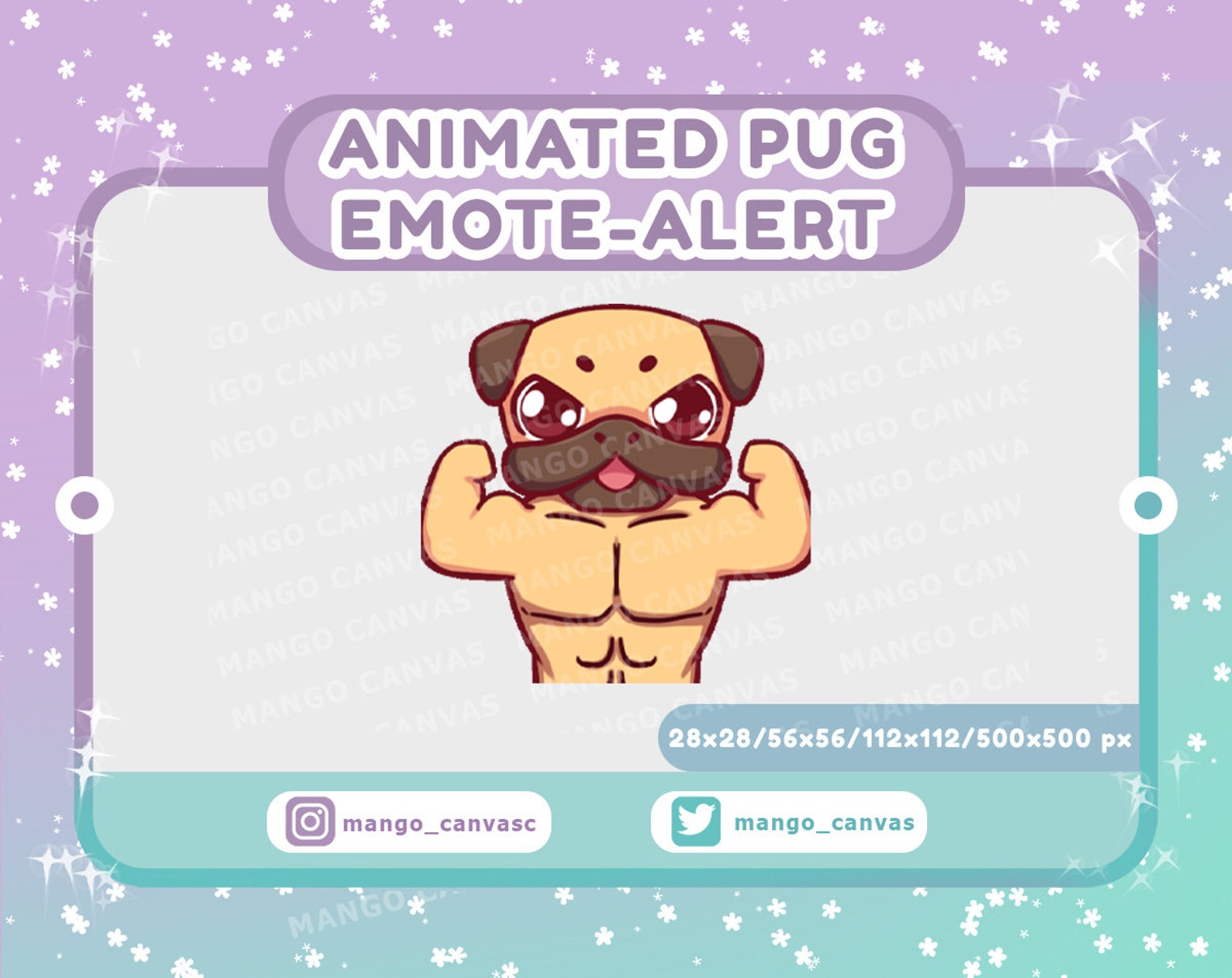 Animated Pug Emote Alert /muscle Emote-alert - Etsy