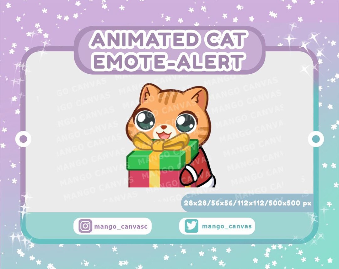 Animated Orange Cat Emote-alert / Christmas Gift Emote-alert - Etsy