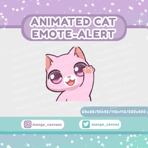 Animated Pink Cat Emote Alert /hi Emote-alert - Etsy
