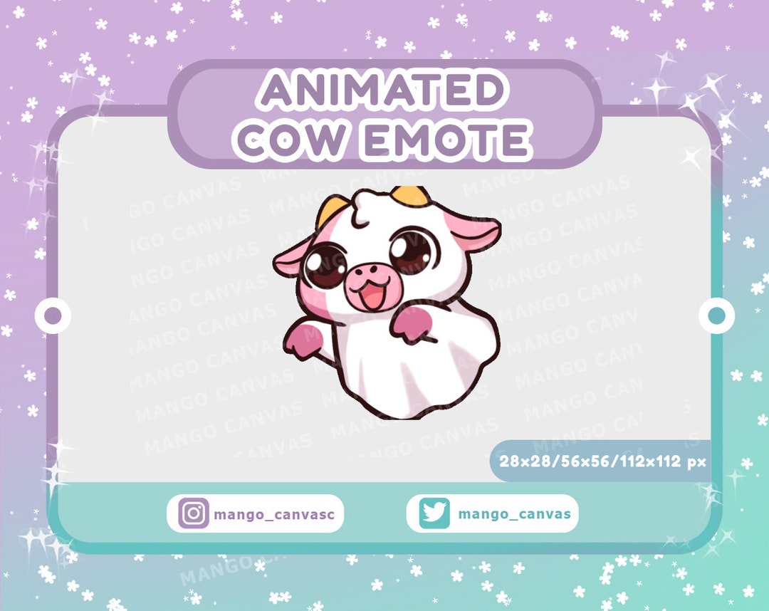 Animated Pink Cow Emote-ghost Emote - Etsy