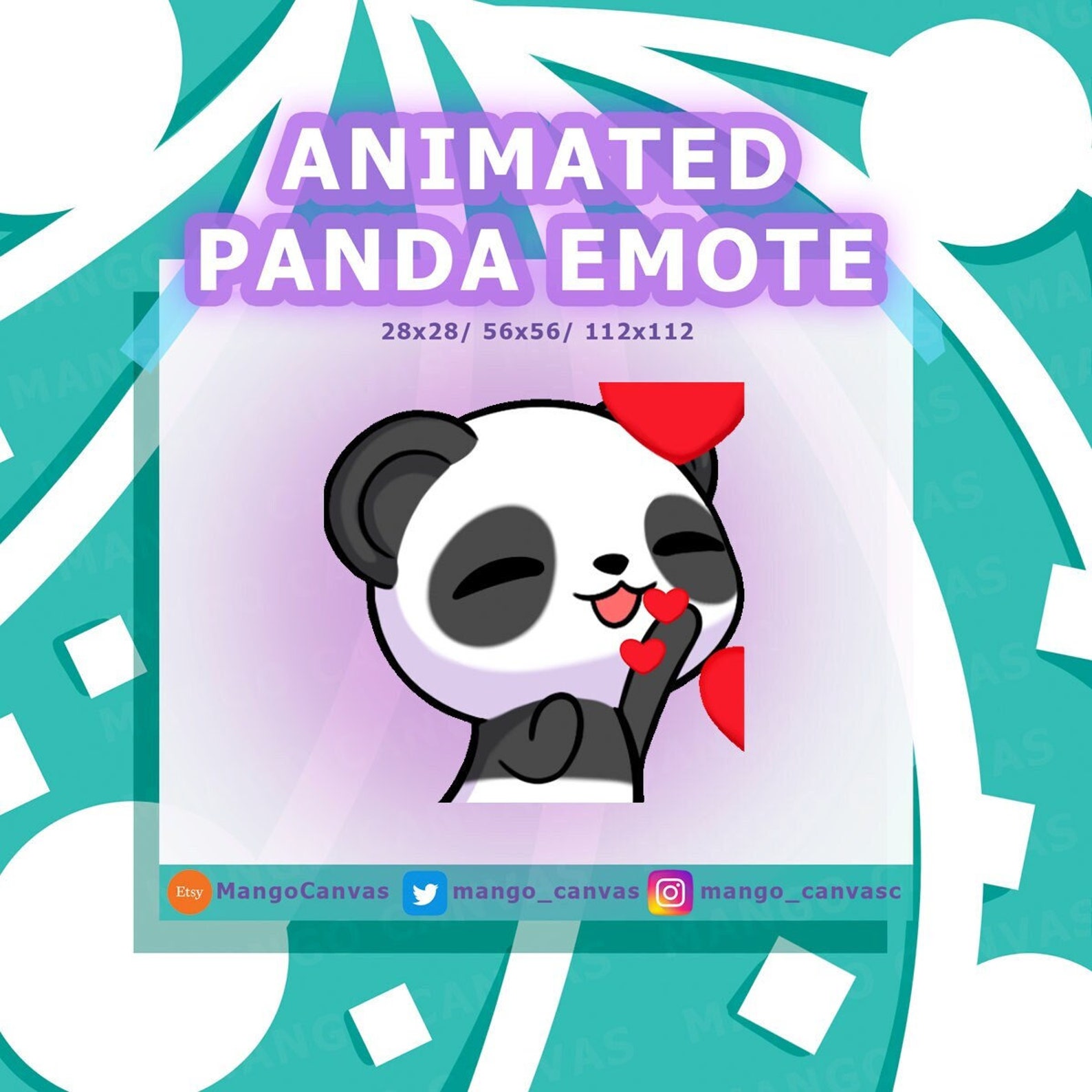 Animated Panda Emote-kiss Emote - Etsy