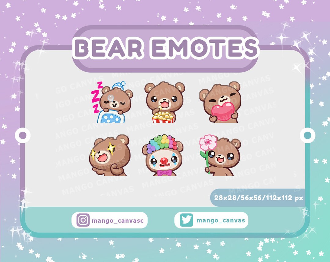 Twitch Emotes-bear Emotes Set 1 - Etsy